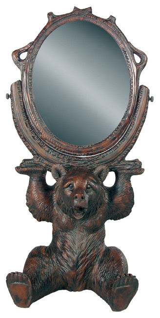 Sitting Bear Mirror - Rustic - Makeup Mirrors - by Lodgeandcabins | Houzz