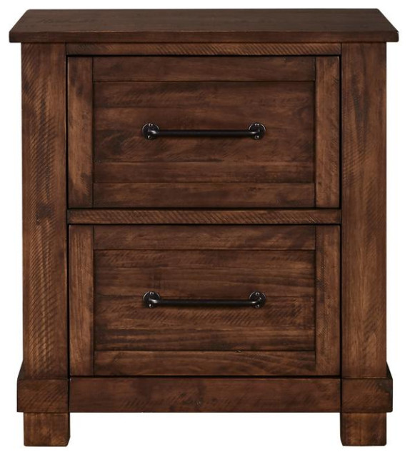 Sun Valley Nightstand, Rustic Timber Finish - Rustic - Nightstands And ...