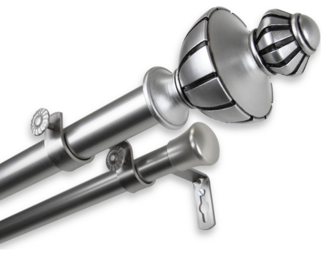 Jacob 1" Double Curtain Rod, 48-84" - Traditional - Curtain Rods - by ...