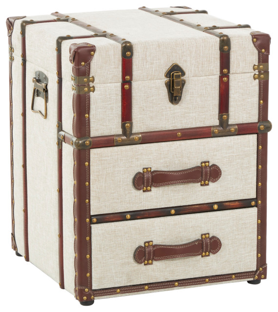 Vintage Cream Wooden Coffee Table 564375, 19" x 19" x 23" - Traditional ...