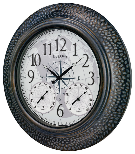 Bulova Explorer Indoor/Outdoor Illuminated Wall Clock 21" - Beach Style ...