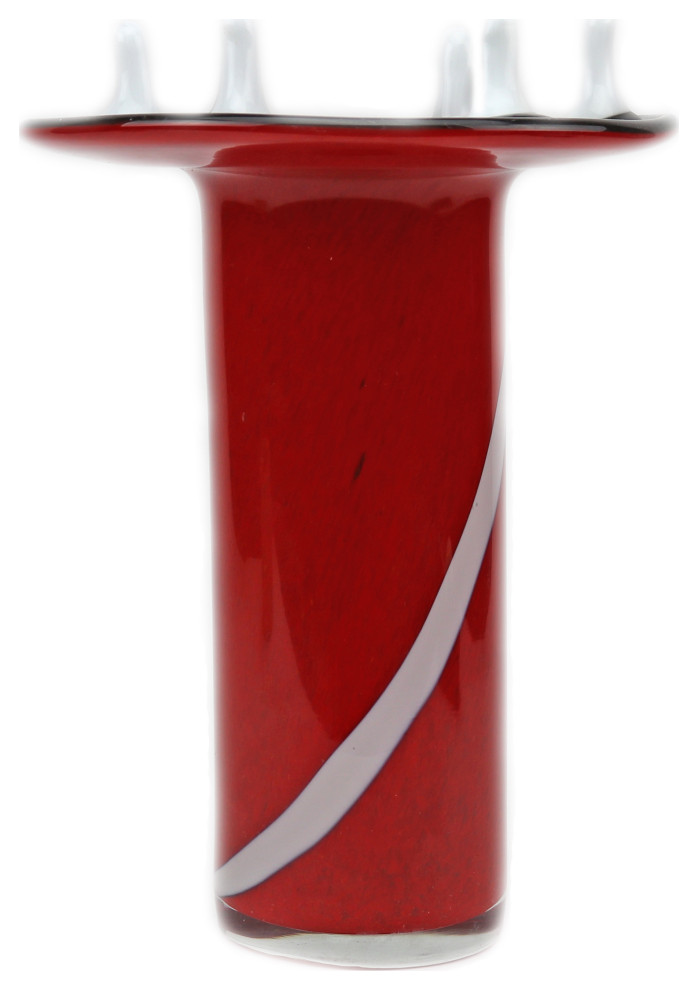 Neptune Vase Red with White and Black Accents - Contemporary - Vases ...
