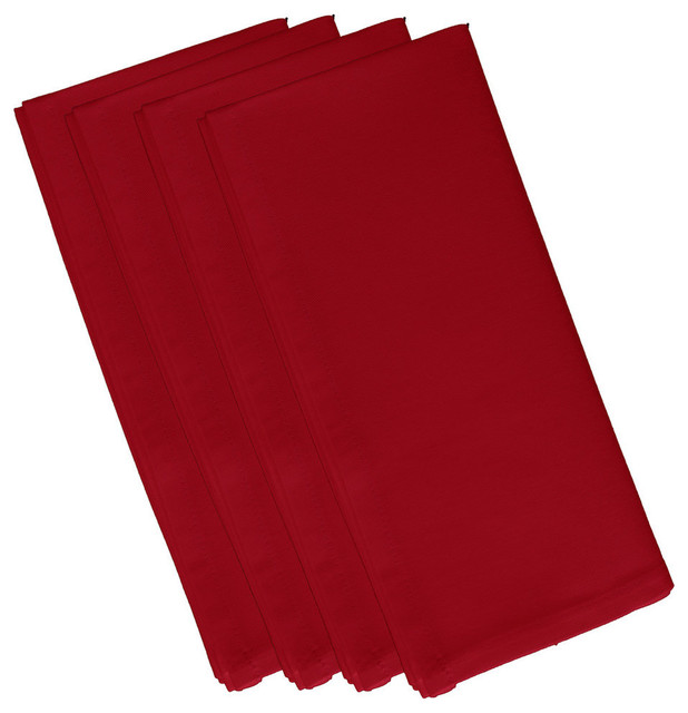 Solid Napkin, Cardinal Red, Set of 4 - Contemporary - Napkins - by E by ...