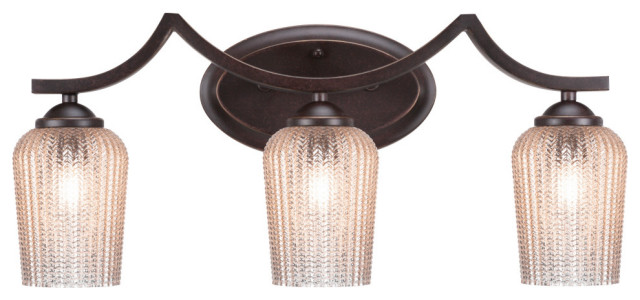 Zilo 3 Light Bath Bar Shown, Dark Granite Finish With 5" Silver ...