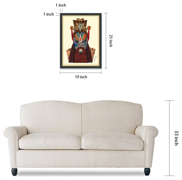 Beijing Opera Mask Jiangwe Dimensional Collage Framed Wall Art Under ...