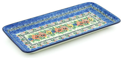 Polish Pottery 13" Stoneware Platter Hand-Decorated Design ...