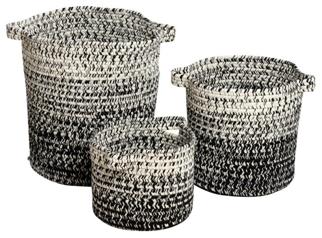 Monet Ombre Basket, Black/White 14"x14"x15" - Contemporary - Baskets ...