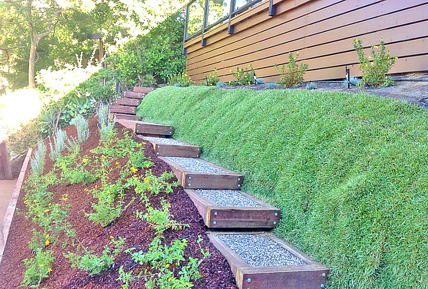 Wood Planter on a Slope - Traditional - Landscape - Los Angeles - by ...