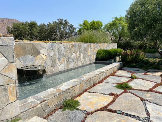 Malibu Stone Water Feature Wall - Contemporary - Garden - Los Angeles ...
