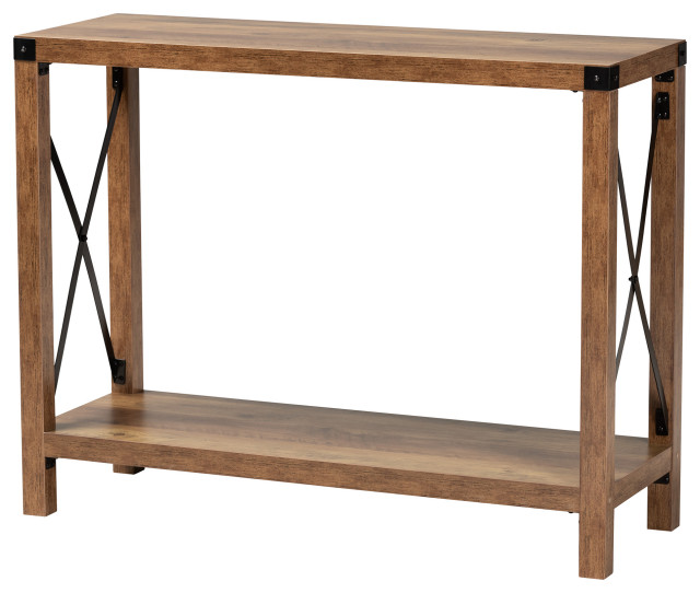 Reese Natural Brown and Black Console Table - Industrial - Console ...