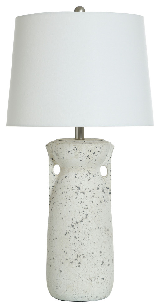 Speckled Cream Table Lamp Textured Finish on Cement Body Off-White ...