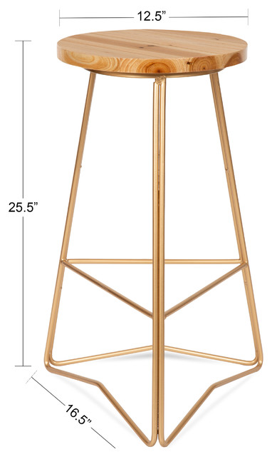 Godwin Counter Height Bar Stool, 14.5x14.5x25 - Contemporary - Bar ...