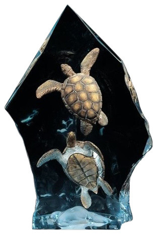 Sea Turtle Sculpture Intrepid Spirit - Beach Style - Sculptures - by ...