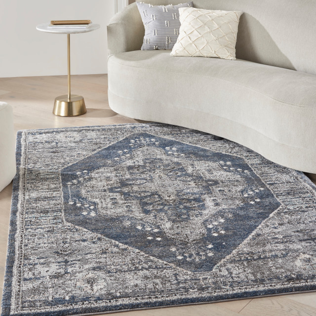 Kathy Ireland Home American Manor Amr02 Rug, Blue, 7'10"x9'10 ...