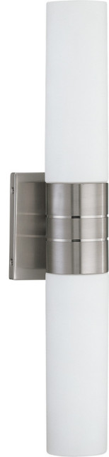 Link 2 Light - (Vertical) Tube Wall Sconce With White Glass ...
