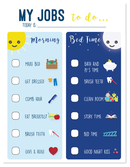 Routine Chart, My Jobs To Do Paper Print, 11"x14" - Modern - Kids Wall ...