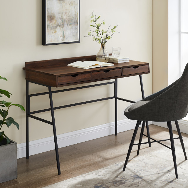 Marvin 42" 3 Drawer Angled Front Desk - Industrial - Desks And Hutches ...