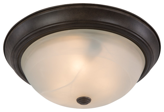 16" Incandescent Overhead Light - Traditional - Flush-mount Ceiling ...
