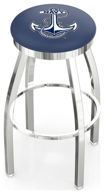 Holland L8C2C US Naval Academy NAVY 25" Swivel Counter Stool - Chrome ...