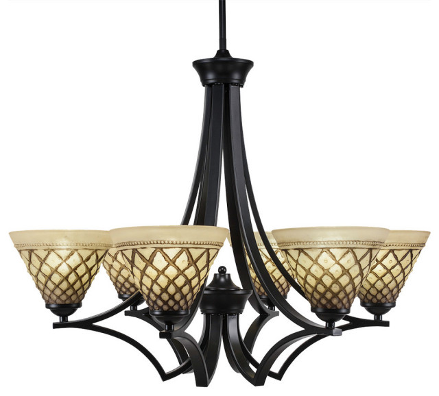 Chandeliers, 7" Chocolate Icing Glass - Craftsman - Chandeliers - by ...