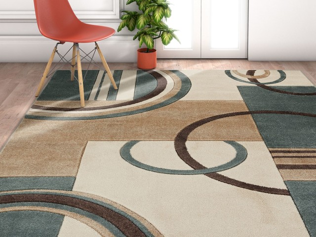 Well Woven Ruby Galaxy Waves Modern Geometric Arcs Soft Blue Area Rug ...