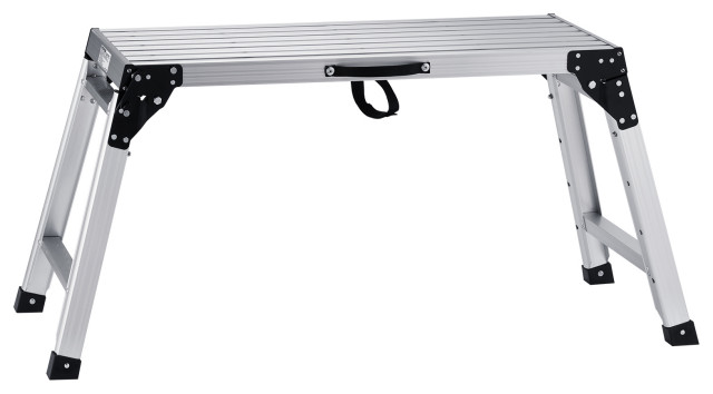 VEVOR Aluminum Folding Work Platform Non-slip Bench 330 lbs Adjustable ...