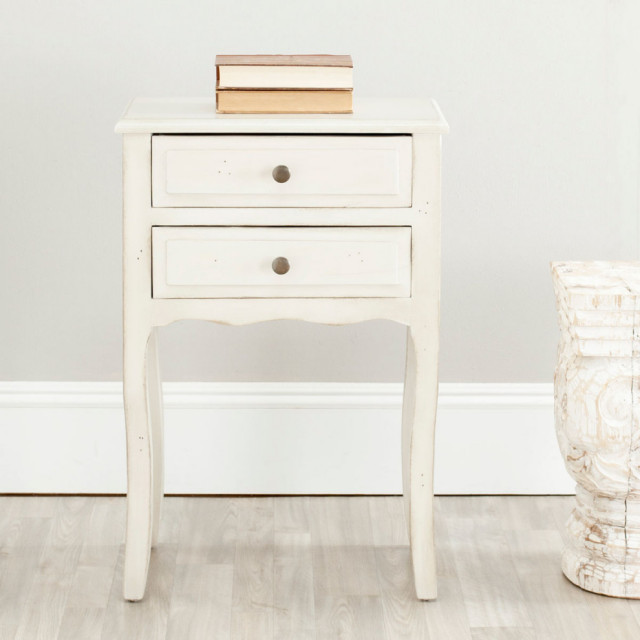 Vincent End Table With Storage Drawers White - Farmhouse - Side Tables ...