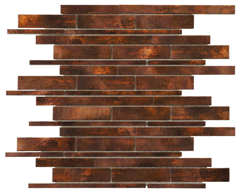 Modket Antique Copper Color Metal Mosaic Tile Kitchen Backsplash ...