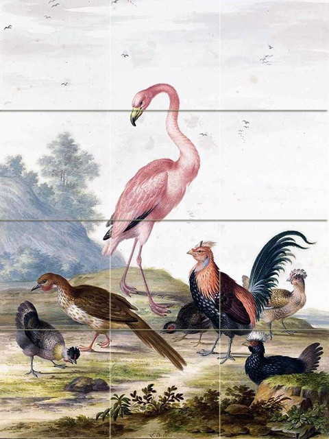 Tile Mural A Flamingo Kitchen Bathroom Wall Backsplash, Four Inch ...