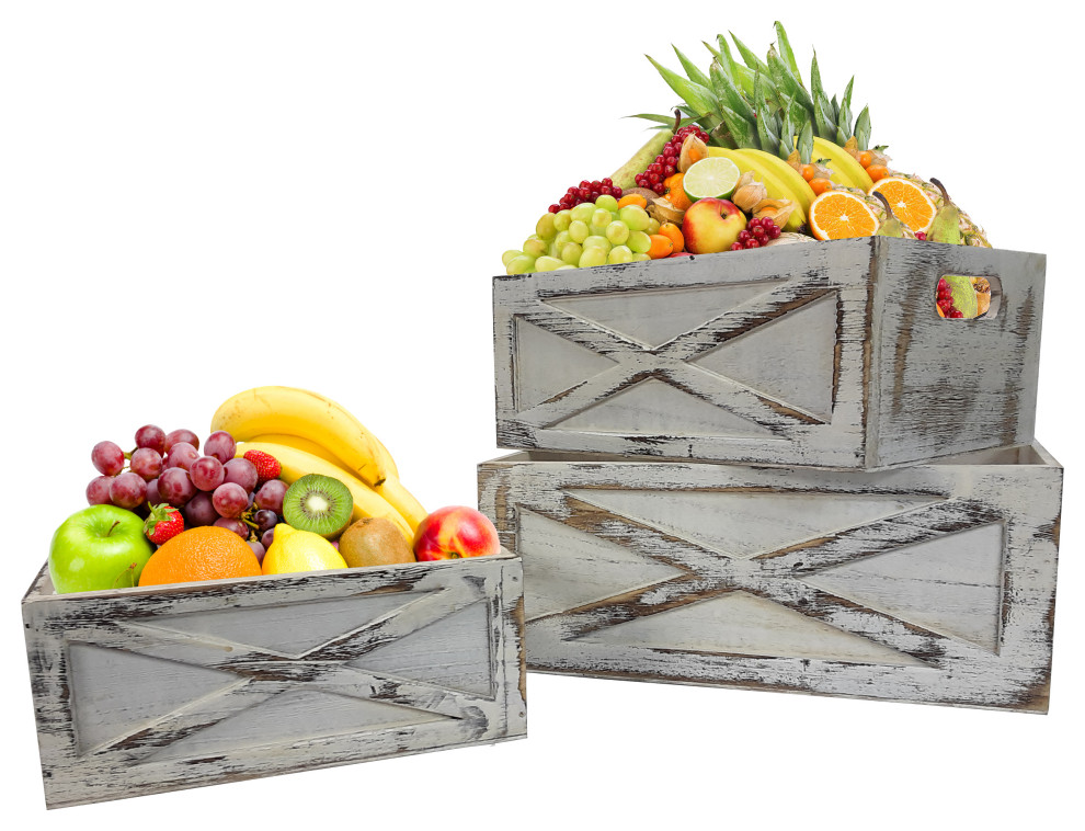 Rustic Nesting Wooden Crates Storage Container, Barn Door - Farmhouse ...