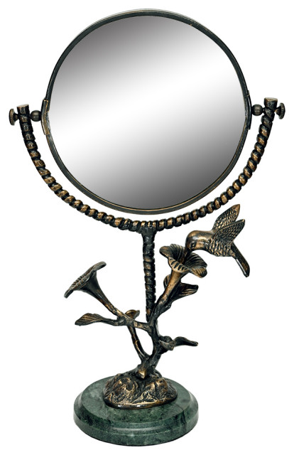 Hummingbird & Flower Mirror - Eclectic - Makeup Mirrors - by SPI | Houzz