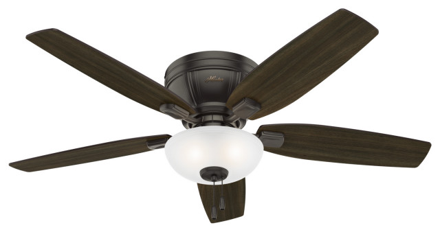 Hunter 53379, Kenbridge Low Profile with LED Light 52", Noble Bronze ...