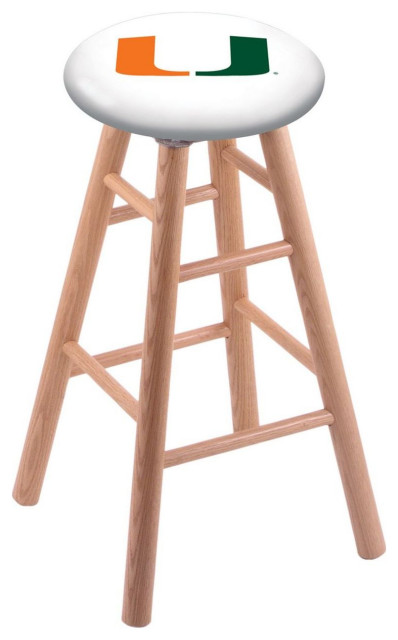Holland RC University of Miami FL 36" Swivel Oak Bar Stool - Natural ...