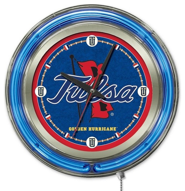 Tulsa Neon Clock - Contemporary - Wall Clocks - by Holland Bar Stool ...