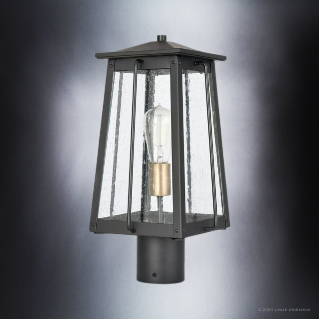 Luxury Craftsman Post Light, Matte Black & Native Brass, UEX1024 ...