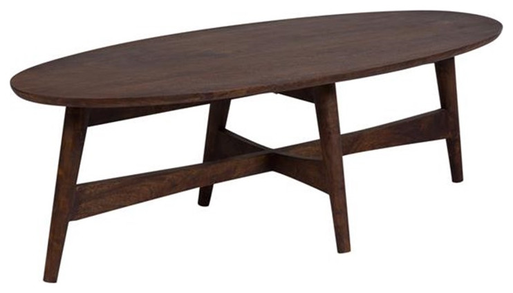 Baja Surfboard Shape Solid Mango Wood Coffee Table - Midcentury ...