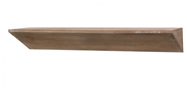 American Art Decor Large Wedge Wood Floating Wall Shelf, Natural ...