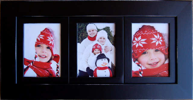 Collage Picture Frame With Three Openings Black Triple Frame, 4"x6 ...