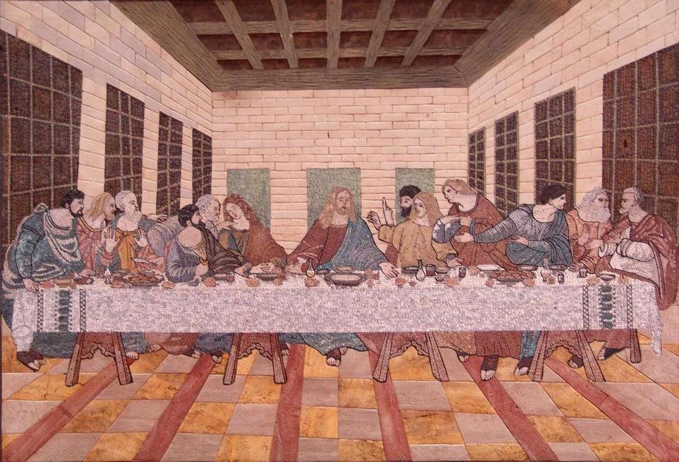 Leonardo Da Vinci Last Supper Reproduction Mosaic, 118" x79 ...