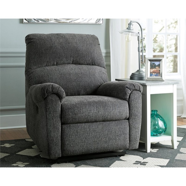 Bowery Hill Modern / Contemporary Fabric Gray Power Recliner ...