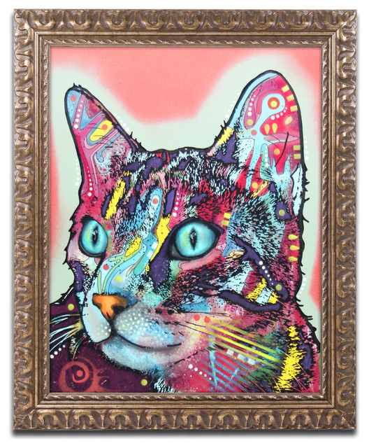 Dean Russo 'Curious Cat' Ornate Framed Art, 11"x14" - Traditional ...