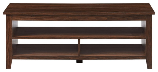 48" Grooved Panel Sided Wood Coffee Table - Dark Walnut - Transitional ...