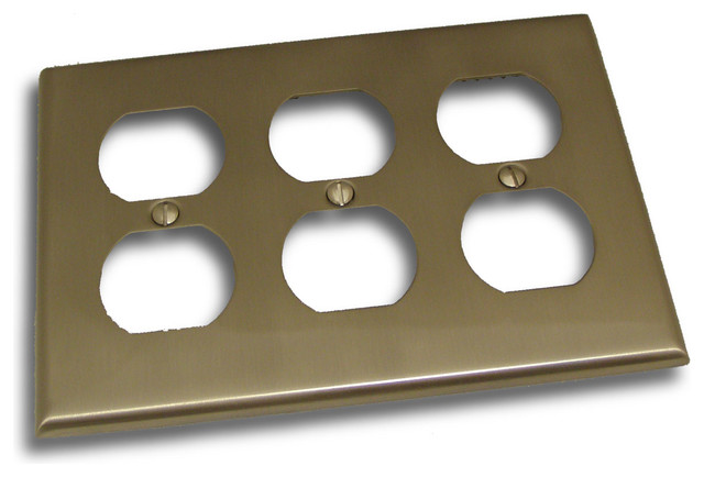 Triple Receptacle Outlet Plate - Transitional - Switch Plates And ...