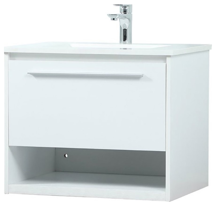 Elegant Decor Roman 24" Aluminum Alloy MDF Single Bathroom Vanity in ...