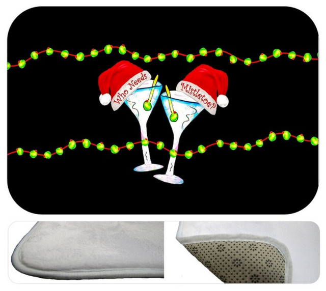 Mistle Toe Plush Bath Mat, 20"x15" - Transitional - Bath Mats - by ...