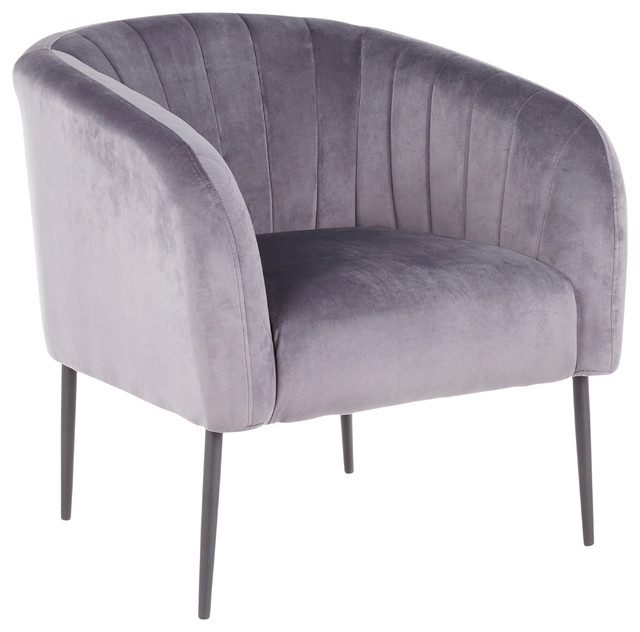 LumiSource Renee Accent Chair, Black Metal - Midcentury - Armchairs And ...