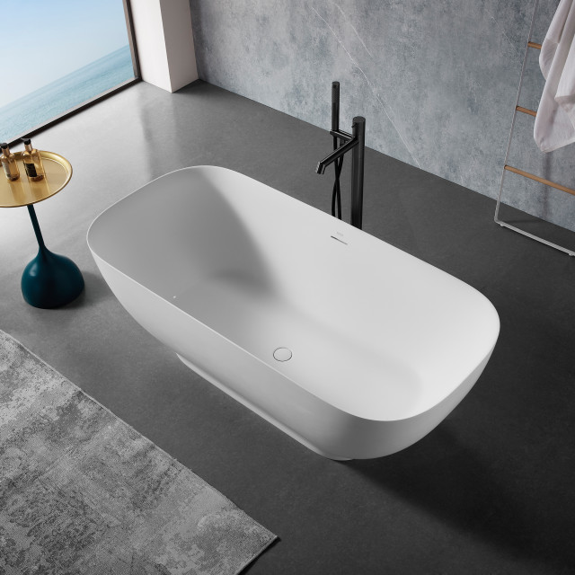 ABRUZZO BAGNO Oreste Solid Surface Freestanding Bathtub, 67 ...