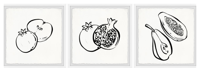 Fresh Fruits Sensation Triptych, Set of 3, 32x32 - Farmhouse - Wall ...