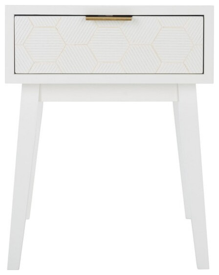 Aster 1 Drawer Accent Table, White - Midcentury - Side Tables And End Tables - by Rustic Home ...
