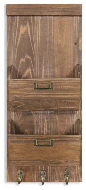 2-Slot Rustic Wood Wall Organizer - Transitional - Wall Organizers - by ...